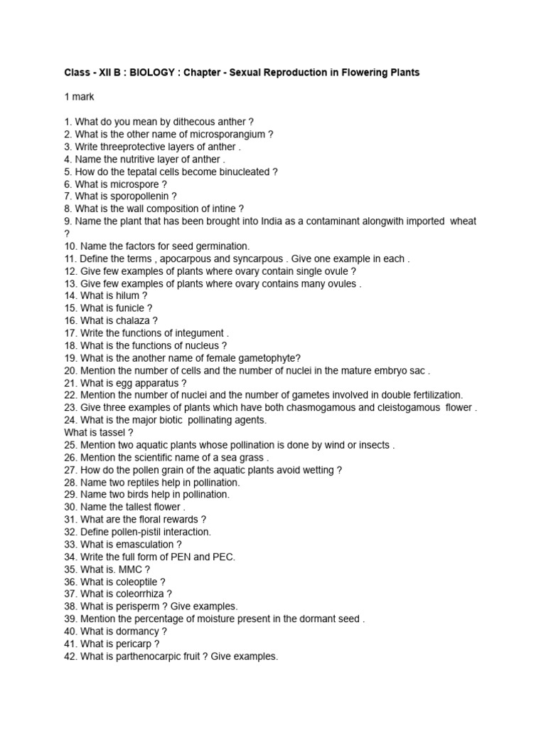 8th Grade Biology: Flower Reproduction | PDF | Flowers | Pollination