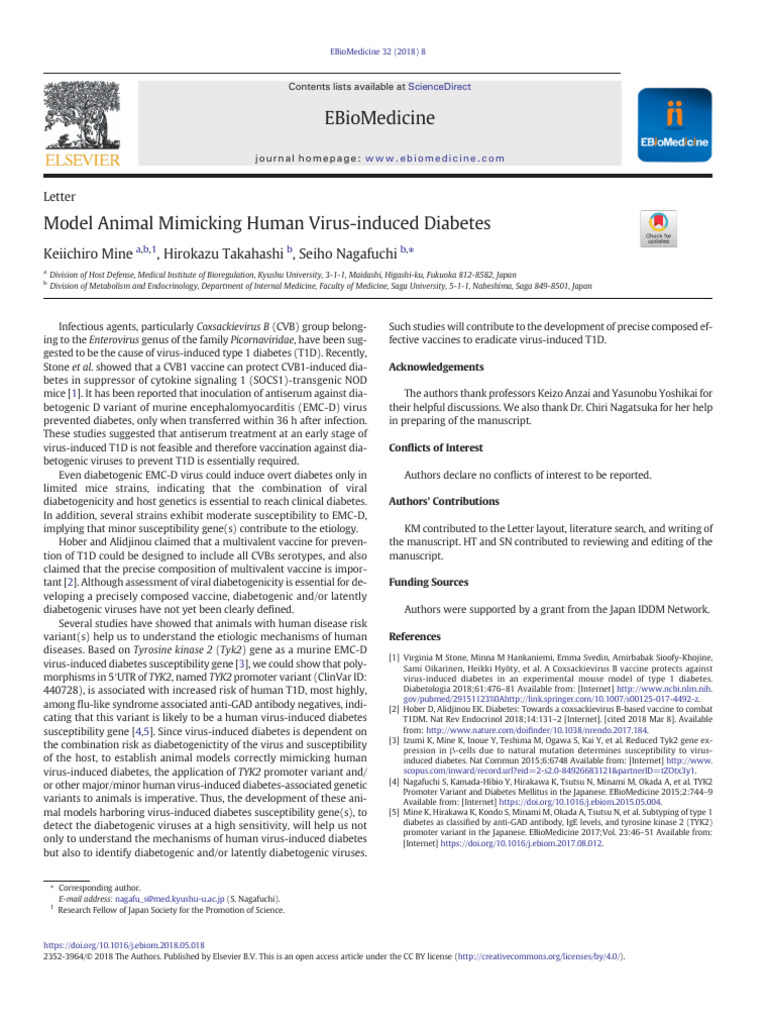 Animal Model for Virus-Induced Diabetes | PDF | Virus | Diabetes