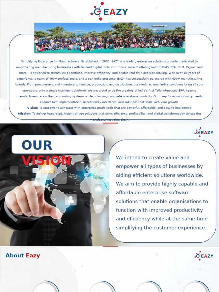EAZY ERP Solutions for Manufacturers | PDF | Enterprise Resource ...