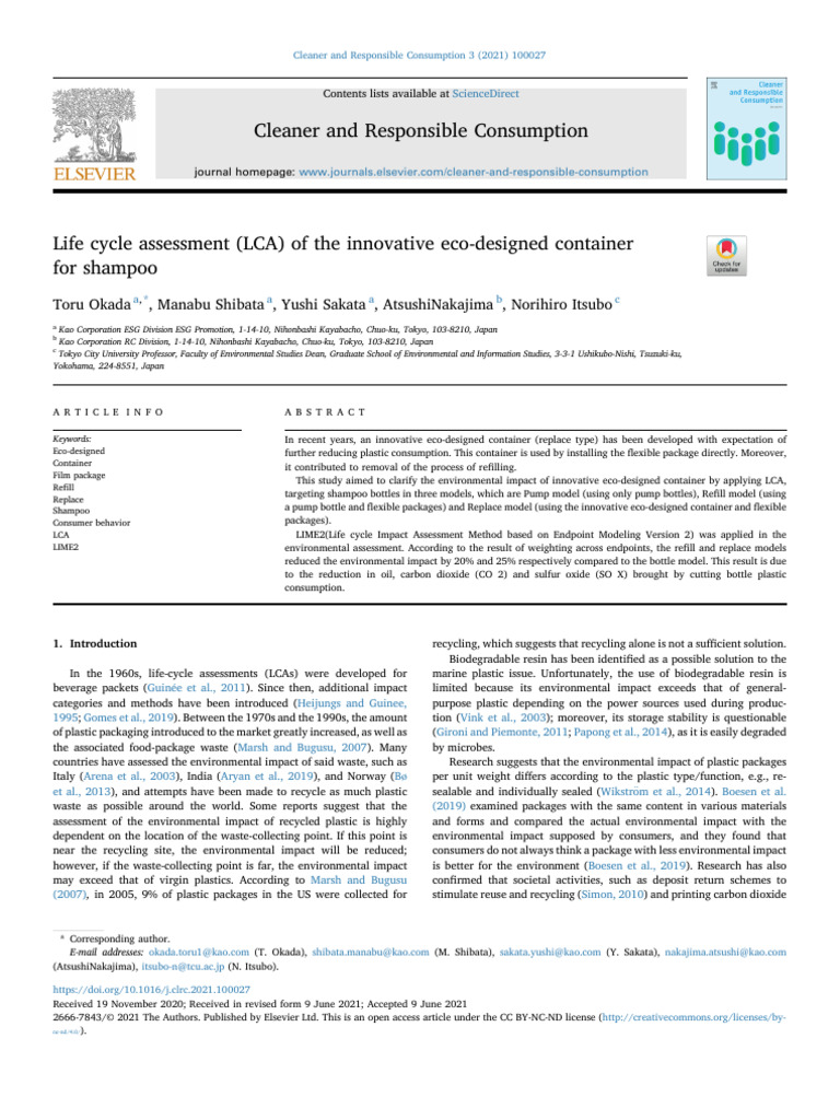 1 s2.0 S2666784321000218 Main | PDF | Life Cycle Assessment | Recycling