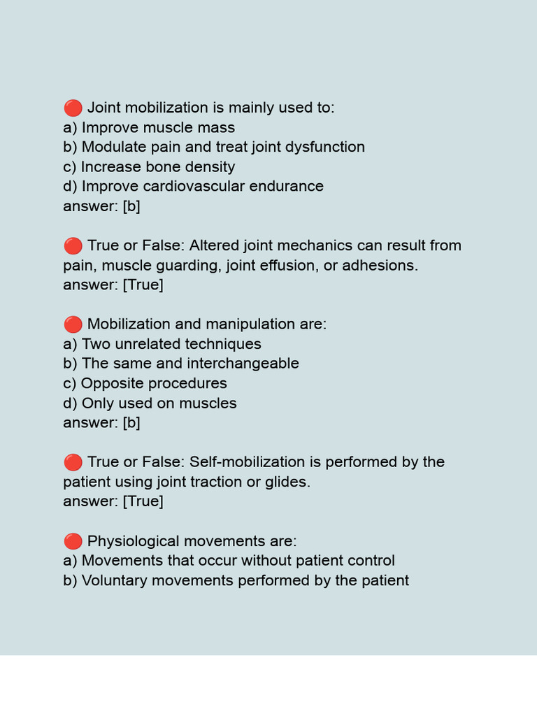 Joint Mobilization Techniques Explained | PDF | Anatomical Terms Of ...