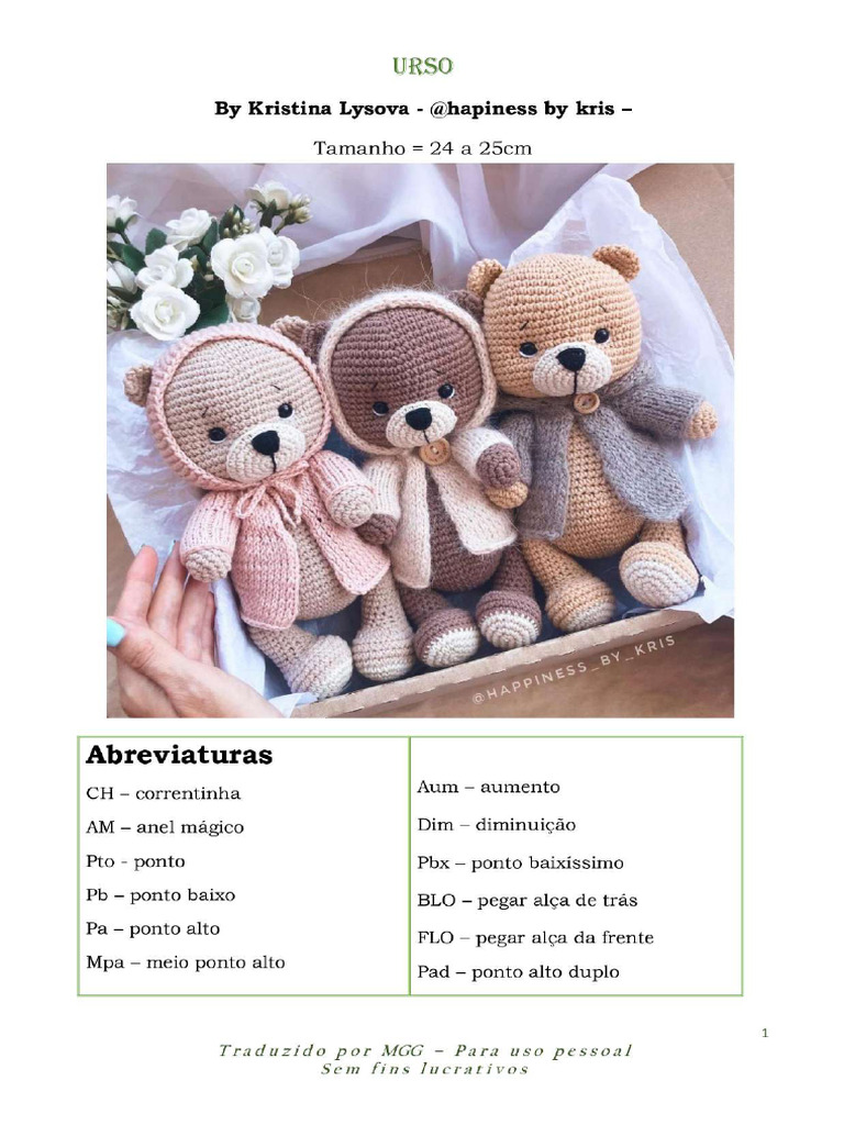 Ursa e Vestido Vermelho - MGG2 - 240410 - 224737 (1) AMIGURUMI | PDF