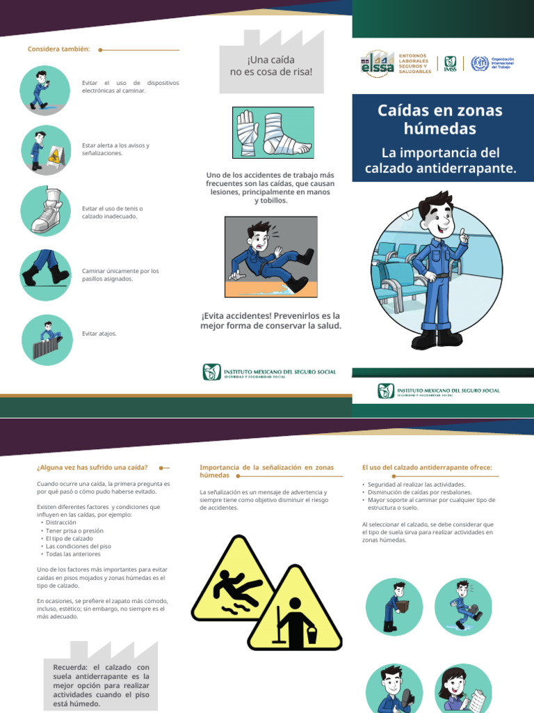 1 IMSS Triptico-Calzado Antiderrapante | PDF