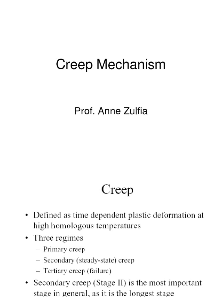 Creep Mechanism: Prof. Anne Zulfia | PDF