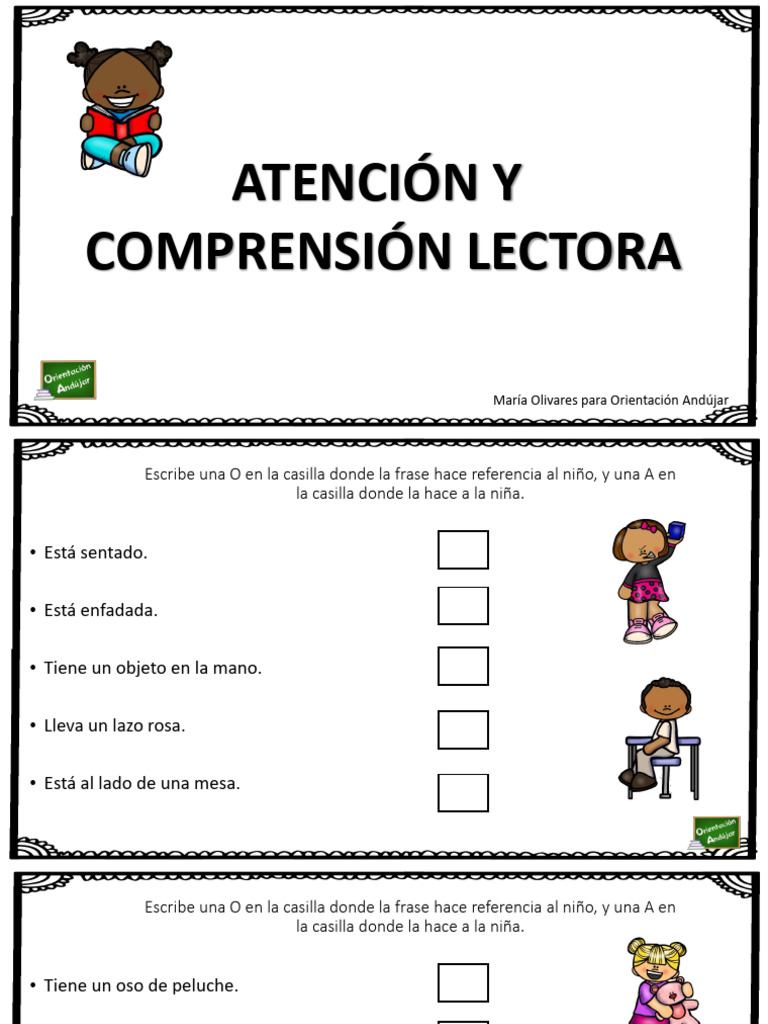 Atencion Comprension Lectora Dibujos | PDF