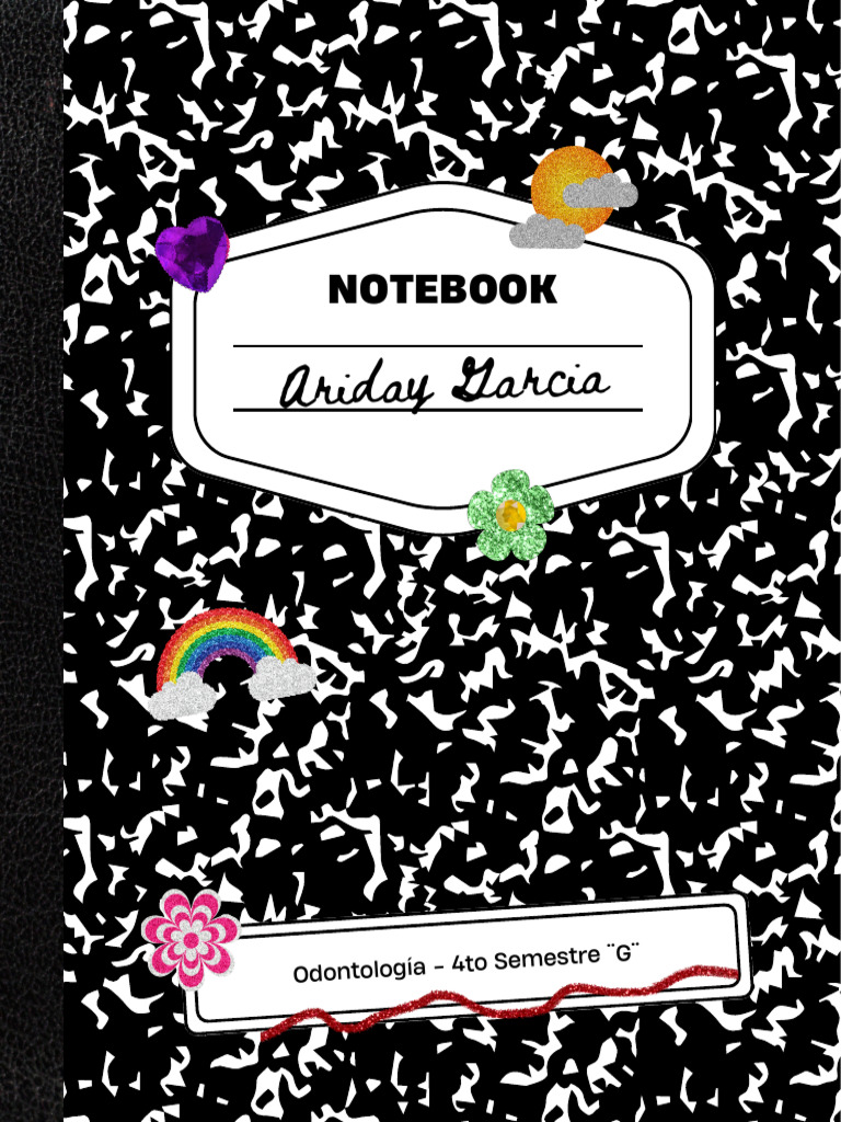 Black White Teen Collage School School Digital Notebook Cover | PDF