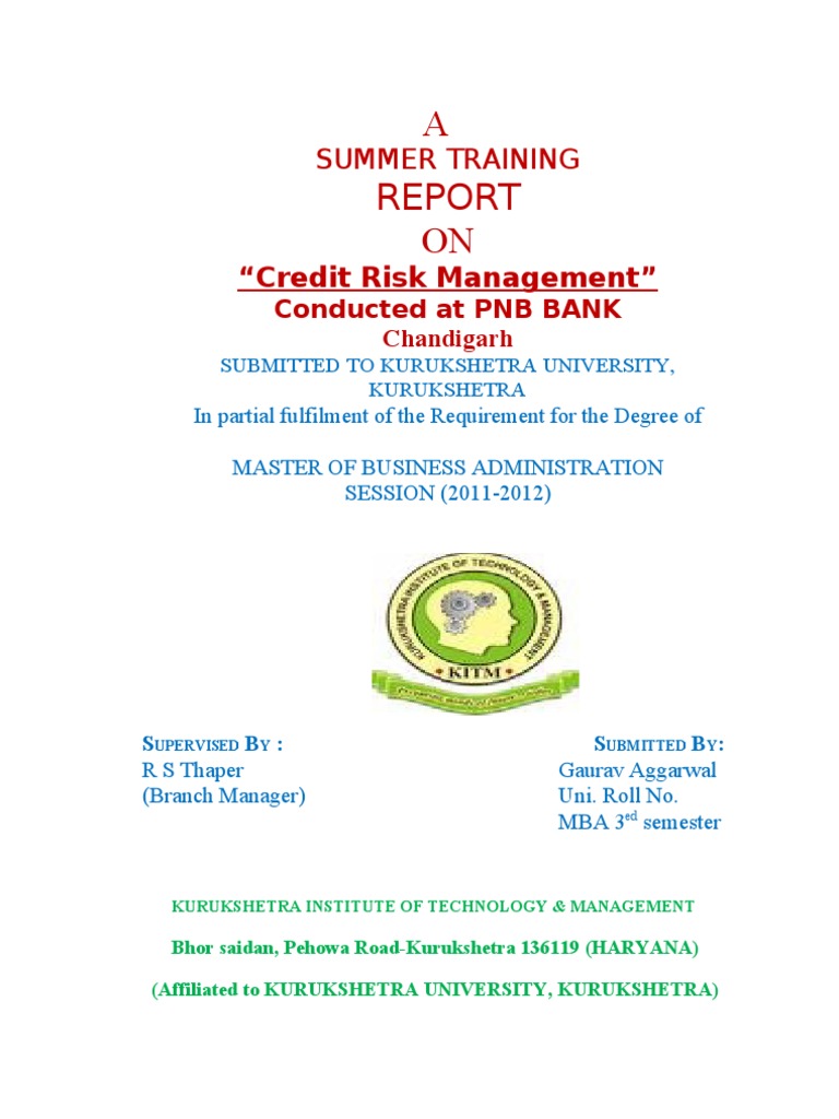 Credit Risk Management | PDF | Credit (Finance) | Risk
