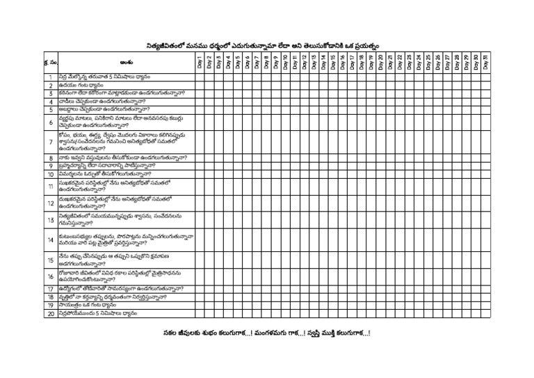 Daily Self Assessment Telugu | PDF