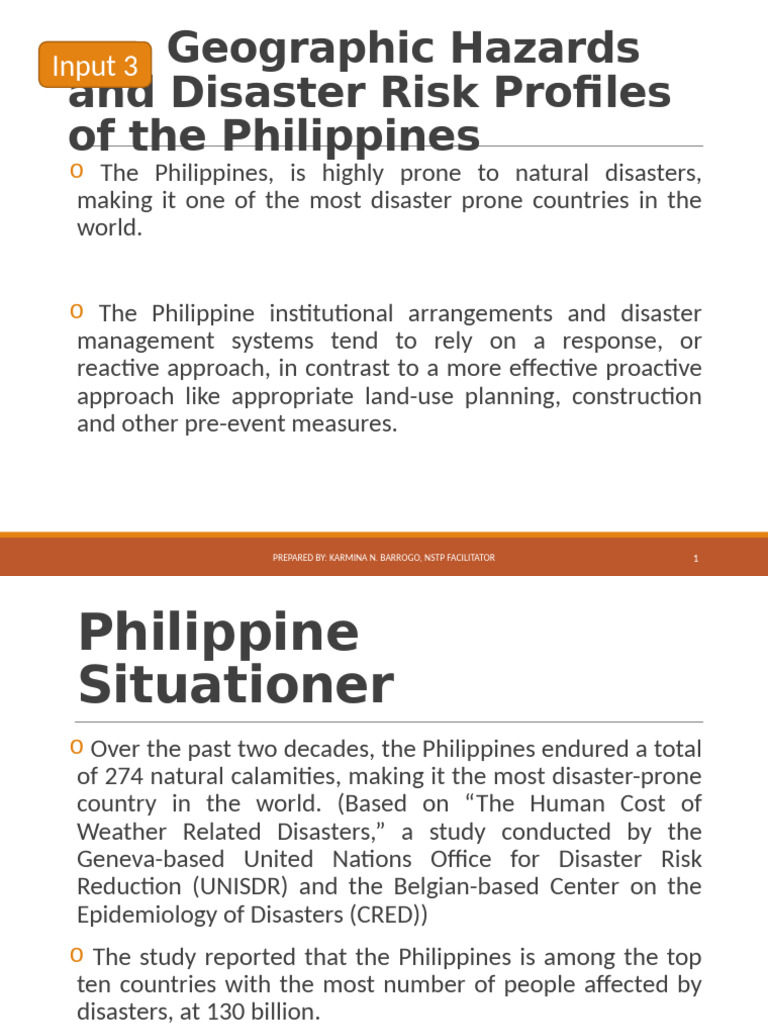 NSTP - Geographic Hazards and Disaster Risk Profiles of the Philippines ...