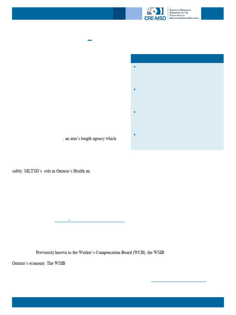 Ontario Health and Safety System Overview | PDF | Occupational Safety ...