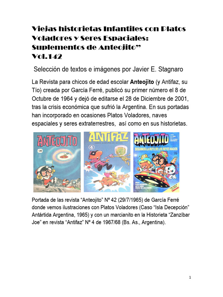 Historietas Infantiles: Platos Voladores | PDF