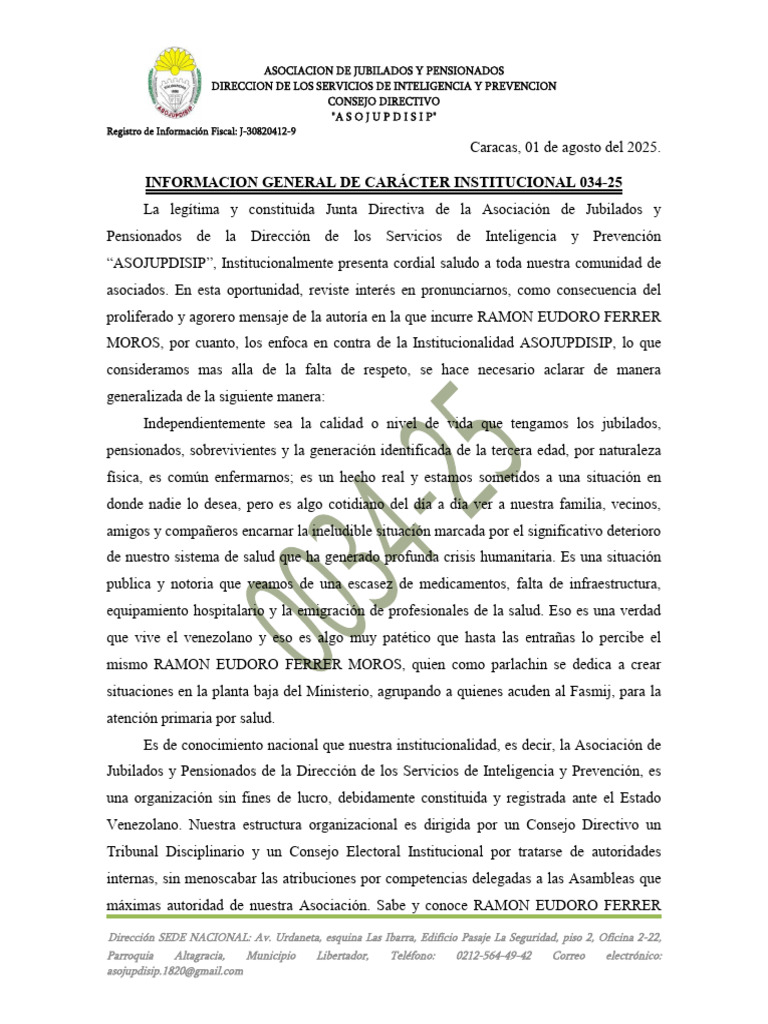 0034-25 CORREO A LA COMUNIDAD Relacionado Verborrea de Ramon Ferrer | PDF