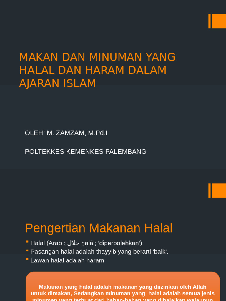Makan Dan Minuman Yang Halal Dan Haram | PDF