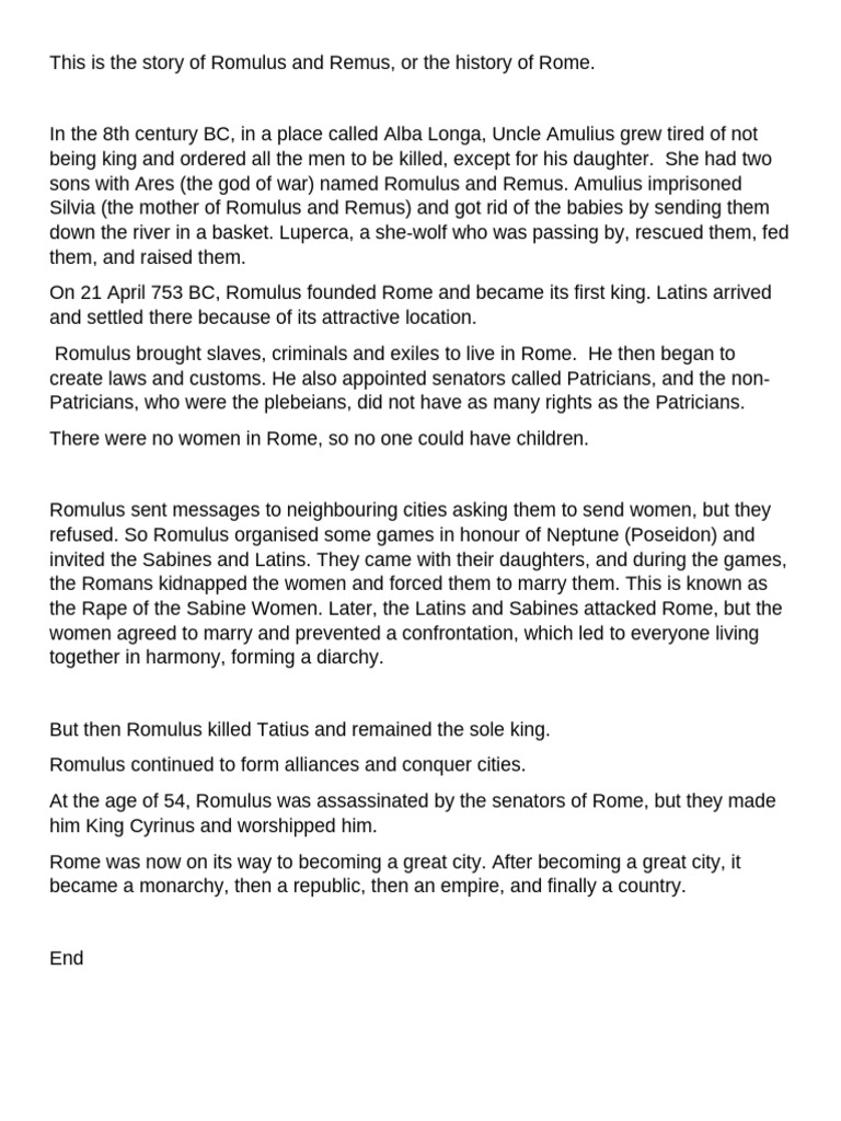 This Is The Story of Romulus and Remus | PDF | Roma antigua | Romulus y Remus