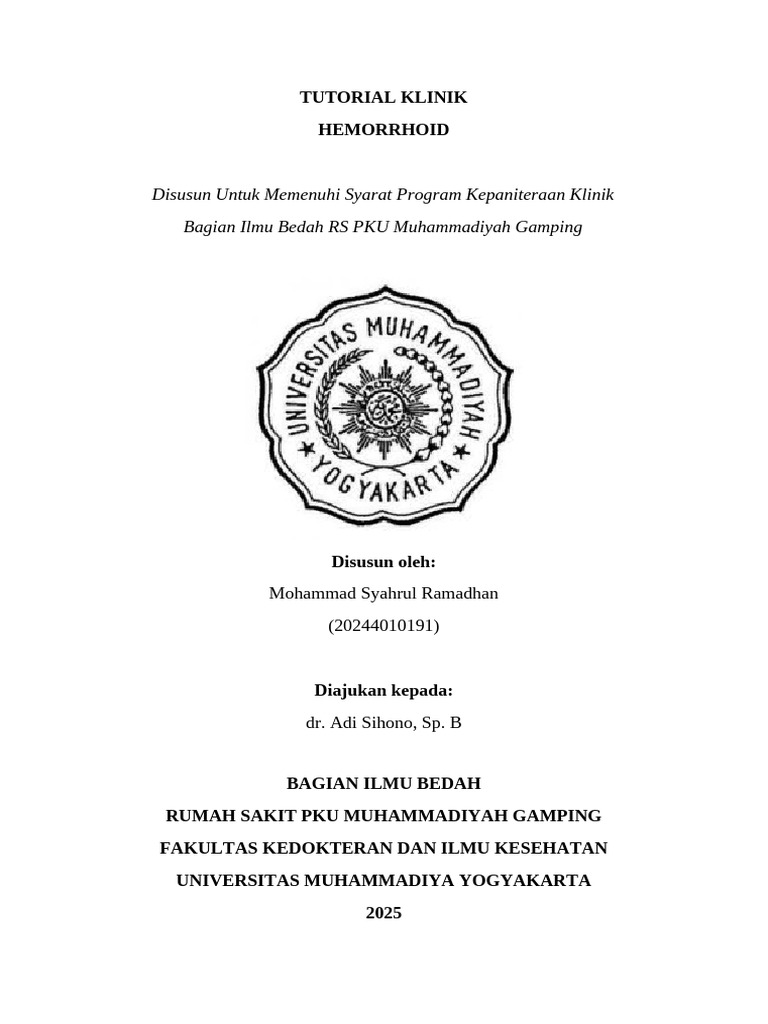 Tutorial Klinik Hemoroid | PDF
