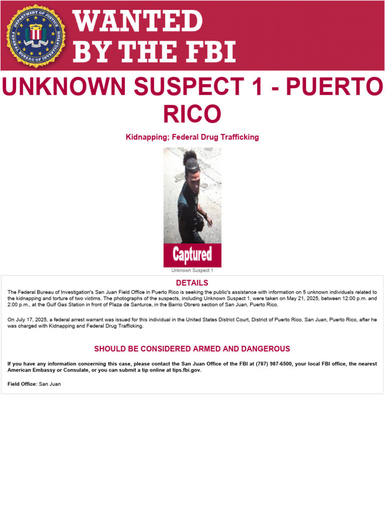 Unknown Suspect 1 Puerto Rico | PDF