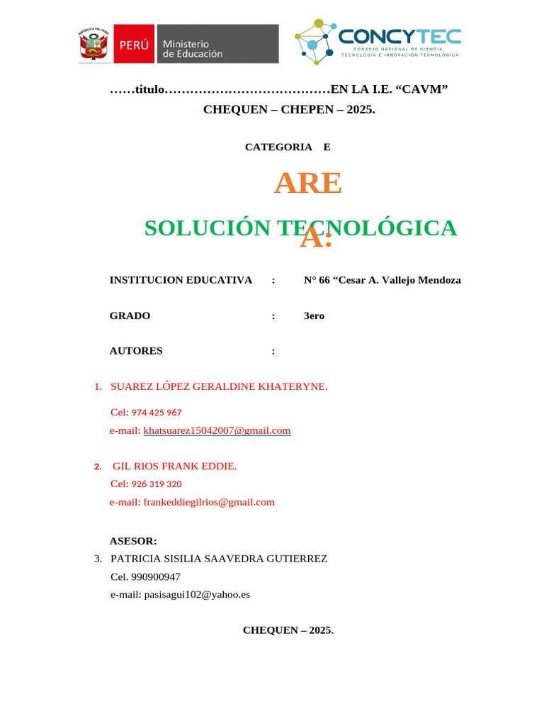 CARÁTULA PROYECTO......CYT | PDF