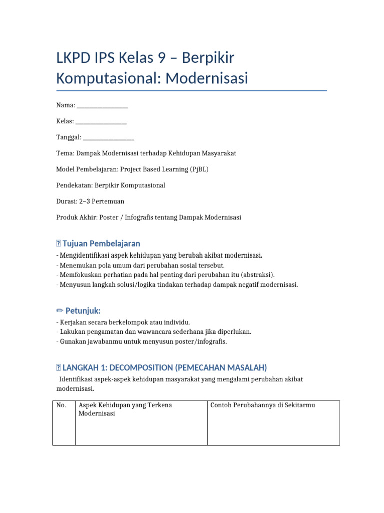 Dampak Modernisasi dalam Kehidupan Masyarakat | PDF