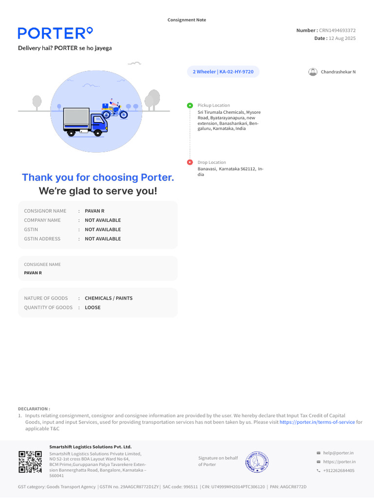 Consignment Note Template Guide | PDF