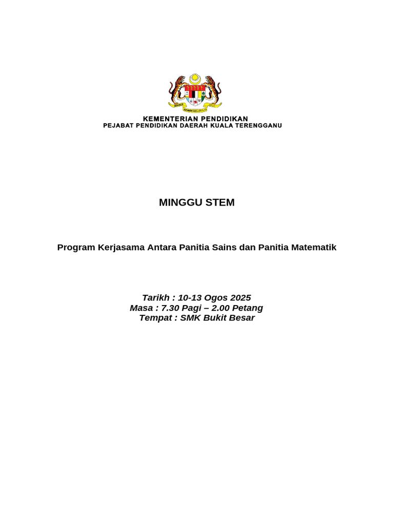 Minggu STEM 2025 di SMK Bukit Besar | PDF