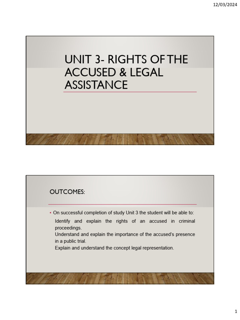 Rights of the Accused and Legal Aid | PDF | Right To Counsel ...