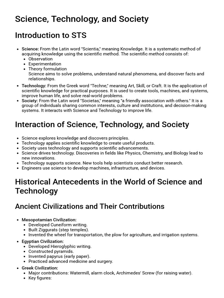 Science, Technology, and Society Overview | PDF | Science | Knowledge