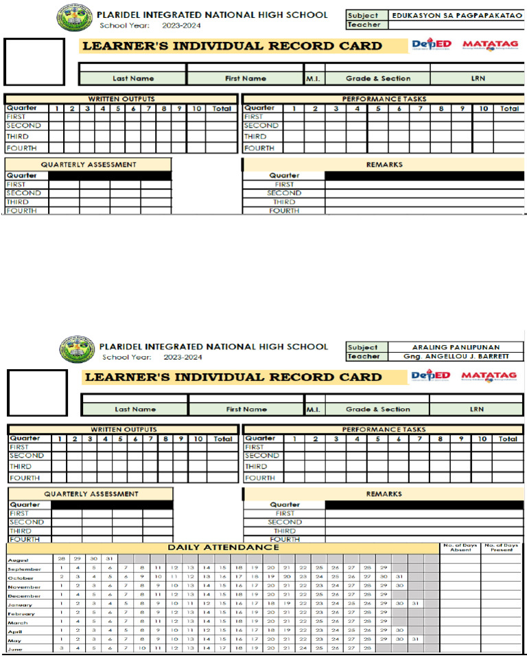 Learner Individual Record | PDF