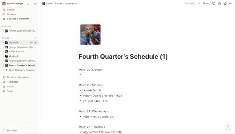 Fourth Quarter's Schedule | PDF