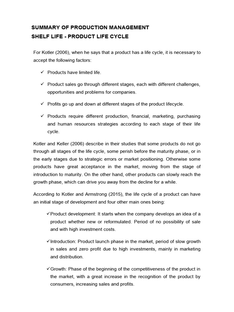 Shelf Life - Product Life Cycle | PDF