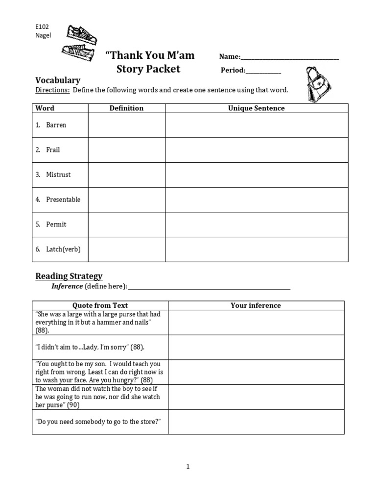 Thank You Maam Story Packet | PDF