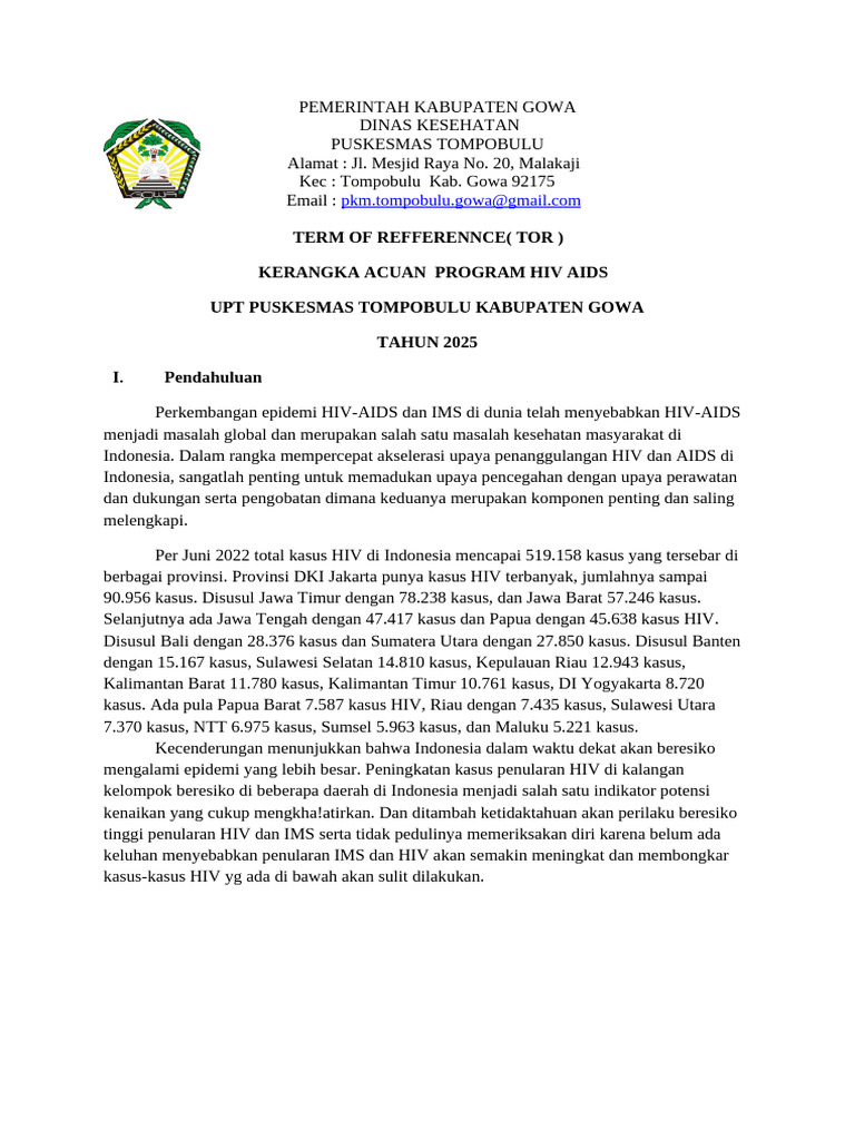 Tor (Kak) Program Hiv | PDF