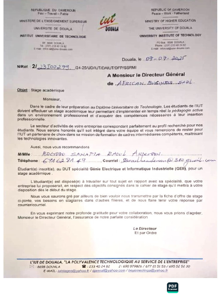 Lettre de Recommandation | PDF