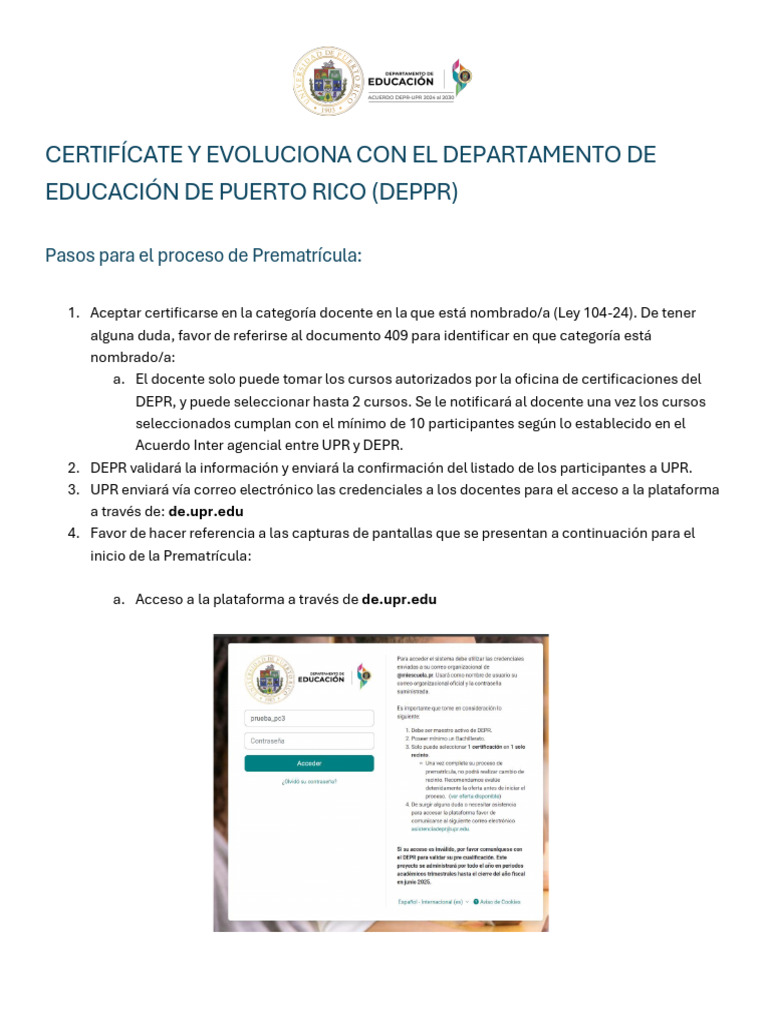 Proceso Prematricula Evoluciona Upr Depr | PDF