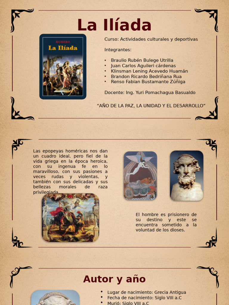La Ilíada: Epopeya de Homero | PDF