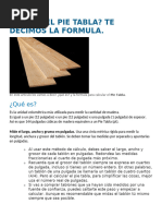 Cómo Calcular El Pie Tablar | PDF | Pulgada | Pie (unidad)