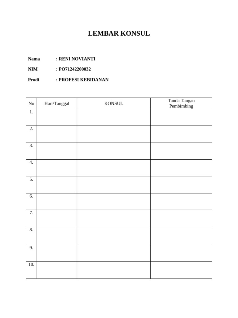 Lembar Konsul | PDF