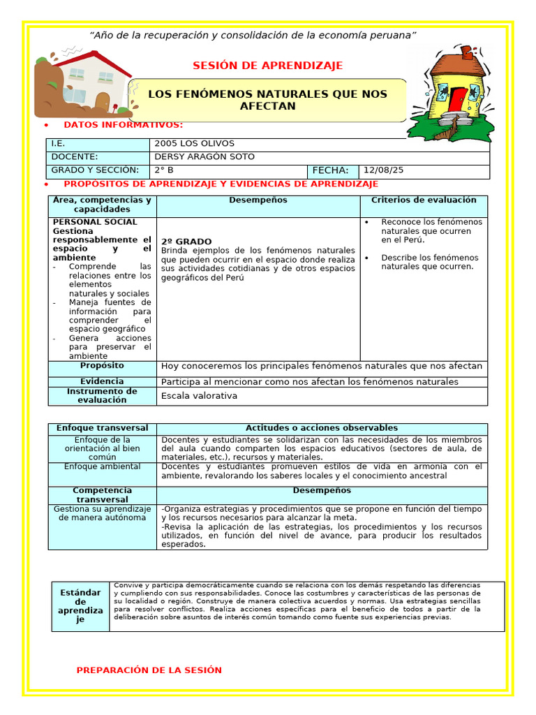 2º U5 S1 Sesion D1 PS Los Fenomenos Naturales Que Nos Afectan | PDF ...
