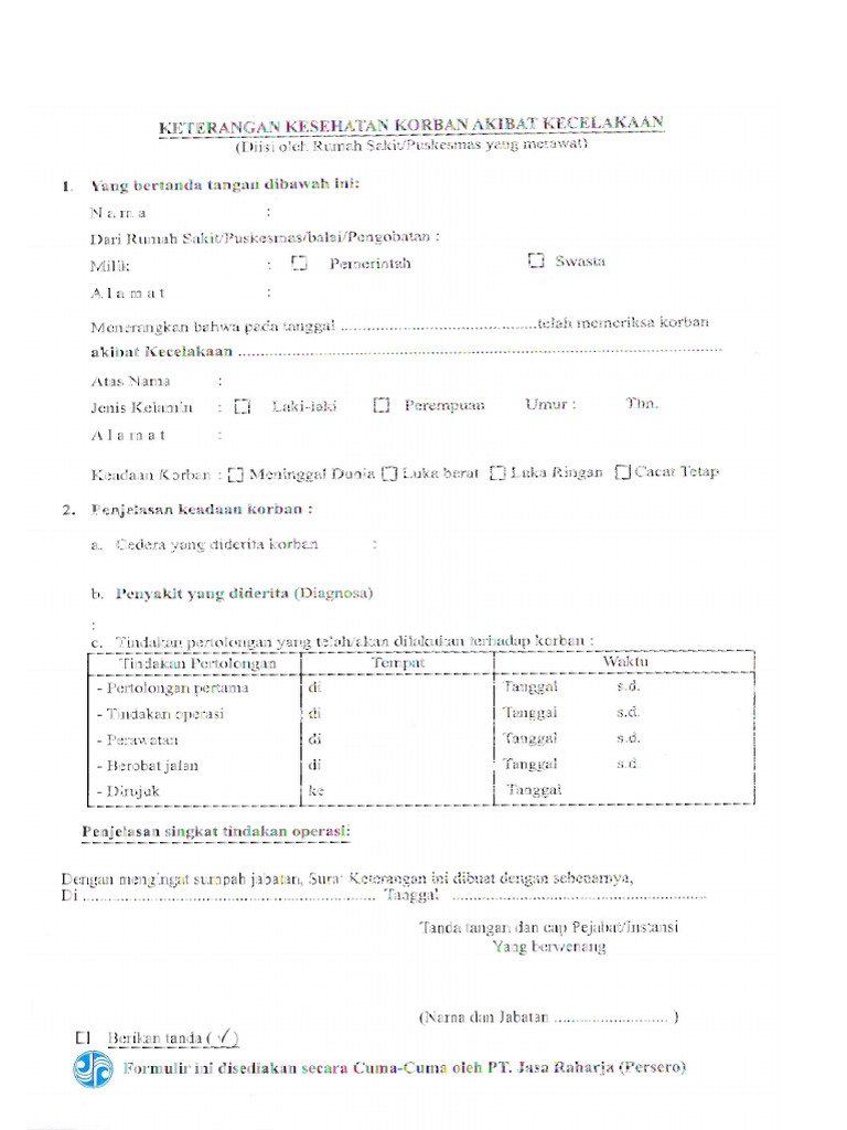 Form K3 Surat Dokter | PDF