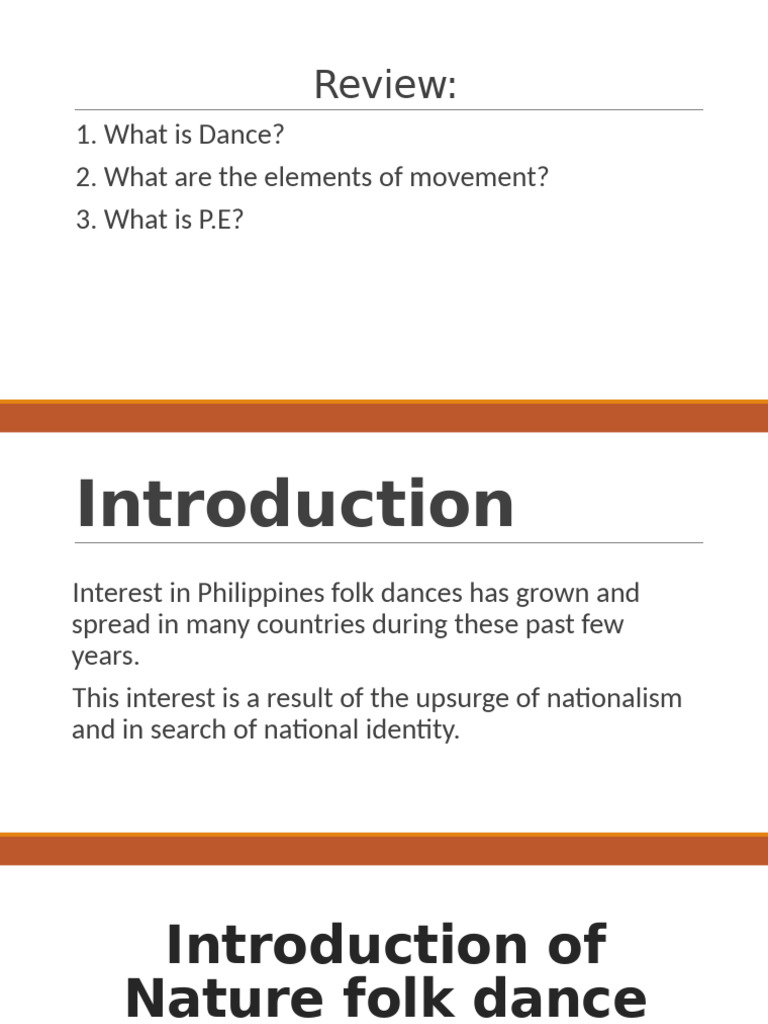 Lesson No. 3 Introduction of Nature Folk Dance and Fundamental Step ...