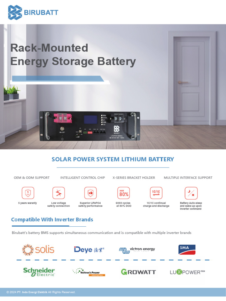 Rack Battery - 48V 100ah Datasheet - Birubatt | PDF | Rechargeable ...