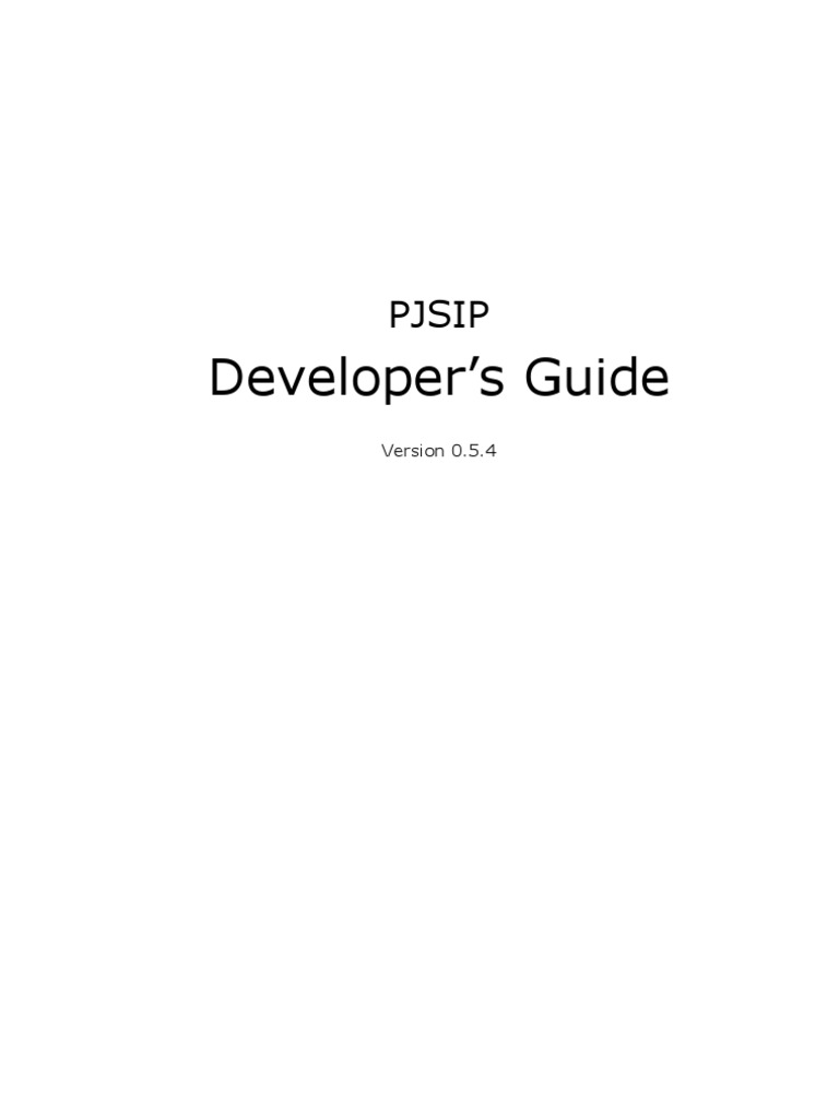 Pjsip Dev Guide | PDF | Session Initiation Protocol | Transmission Control Protocol