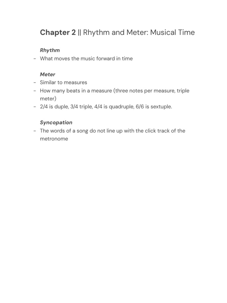 Rhythm and Meter Explained | PDF