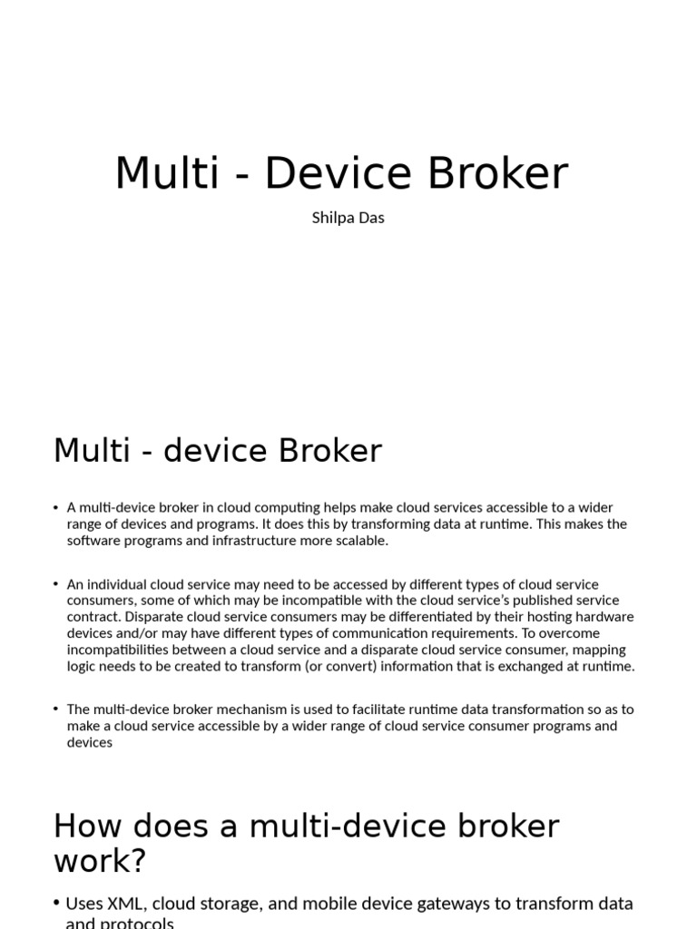 Multi Device Broker | PDF