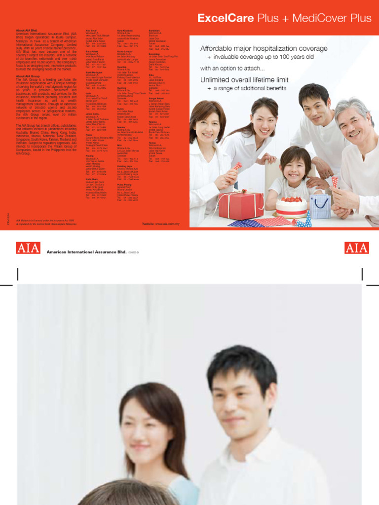 AIA ExcelCare Plus + MCP Brochure | PDF | Insurance | Patient