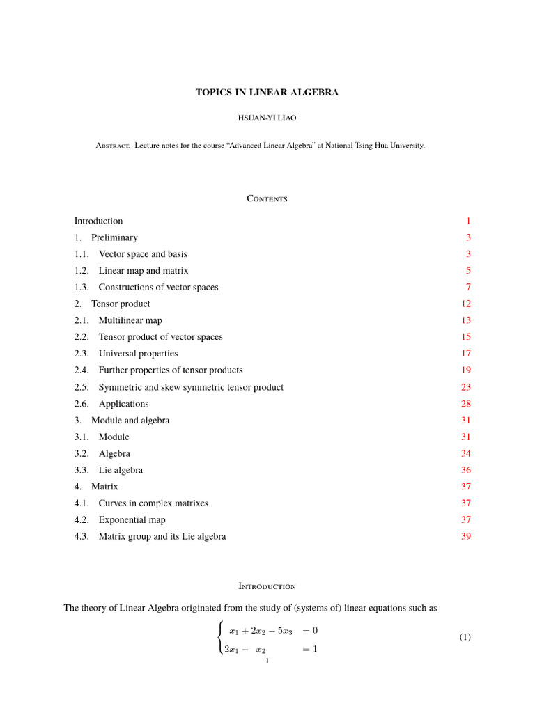 Advanced Linear Algebra Topics | PDF | Linear Map | Vector Space
