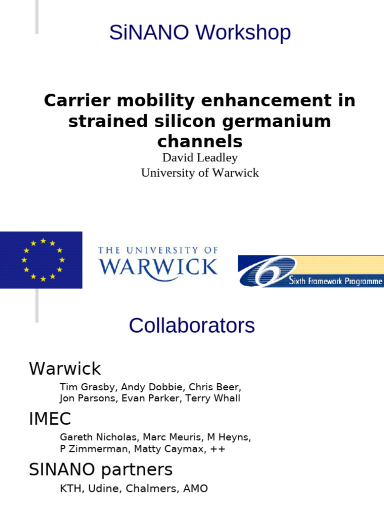 Mobility Enhancement in SiGe Devices | PDF | Silicon | Physical Chemistry