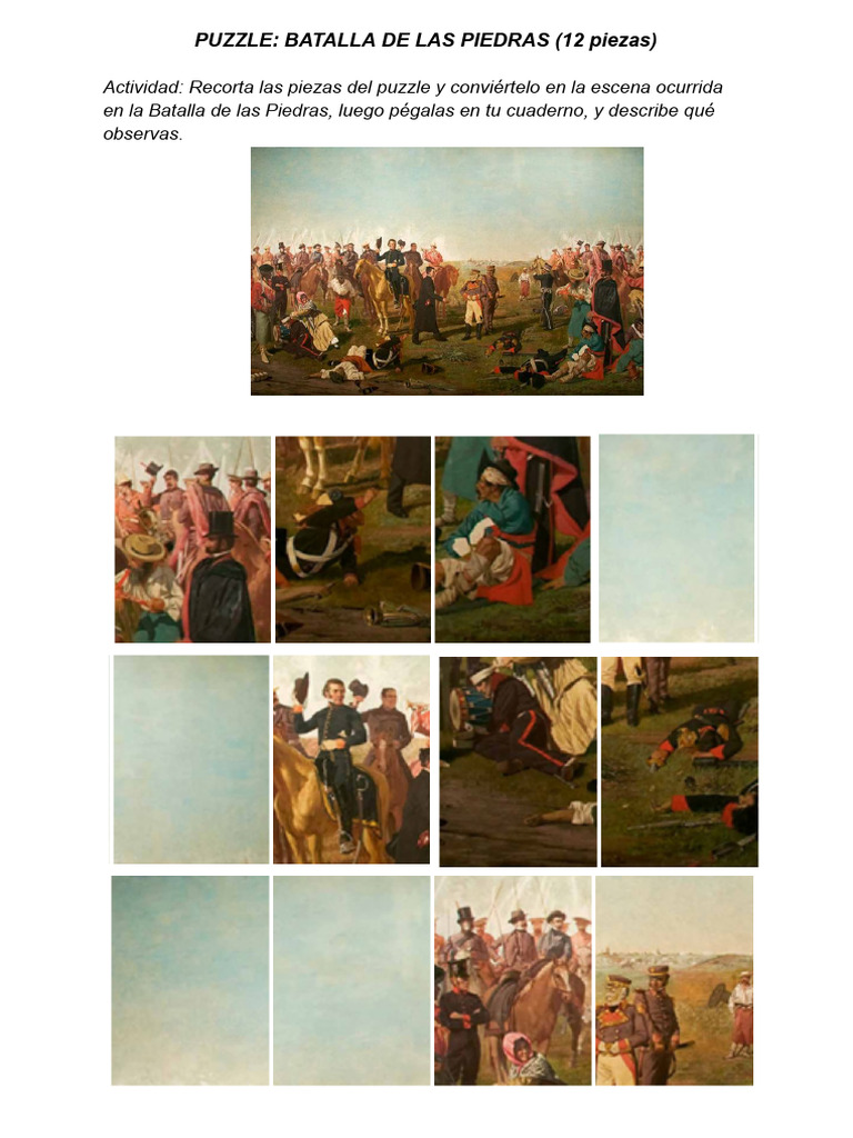 PUZZLE BATALLA DE LAS PIEDRAS 12 Piezas | PDF