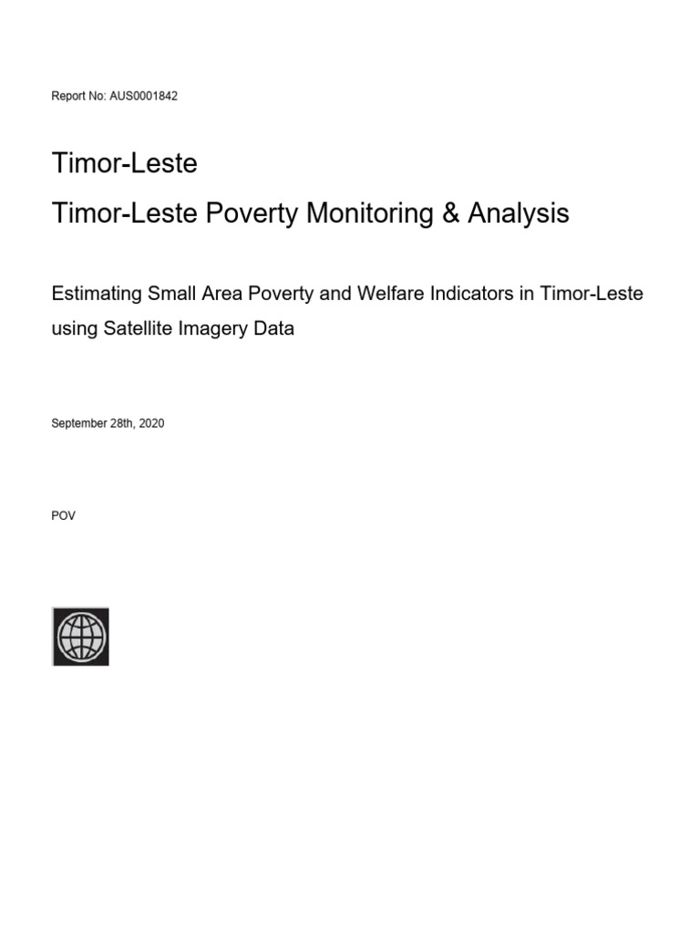 Timor Leste Poverty Monitoring and Analysis Estimating Small Area ...