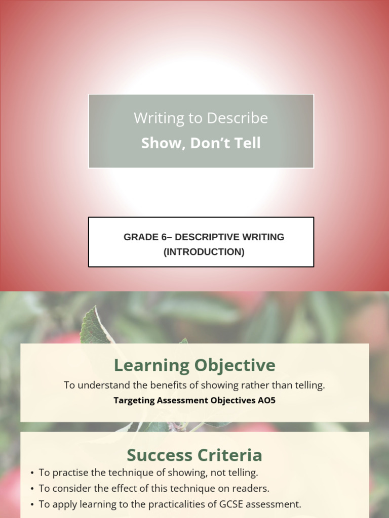 Intro To Descriptive Writing | PDF | Cognitive Science | Cognition