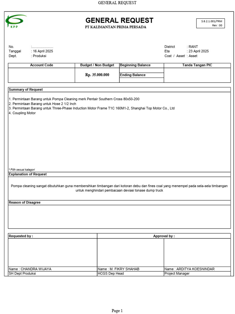 General Request Pompa Southern Cross, Coupling Motor Pompa, Motor Pompa ...